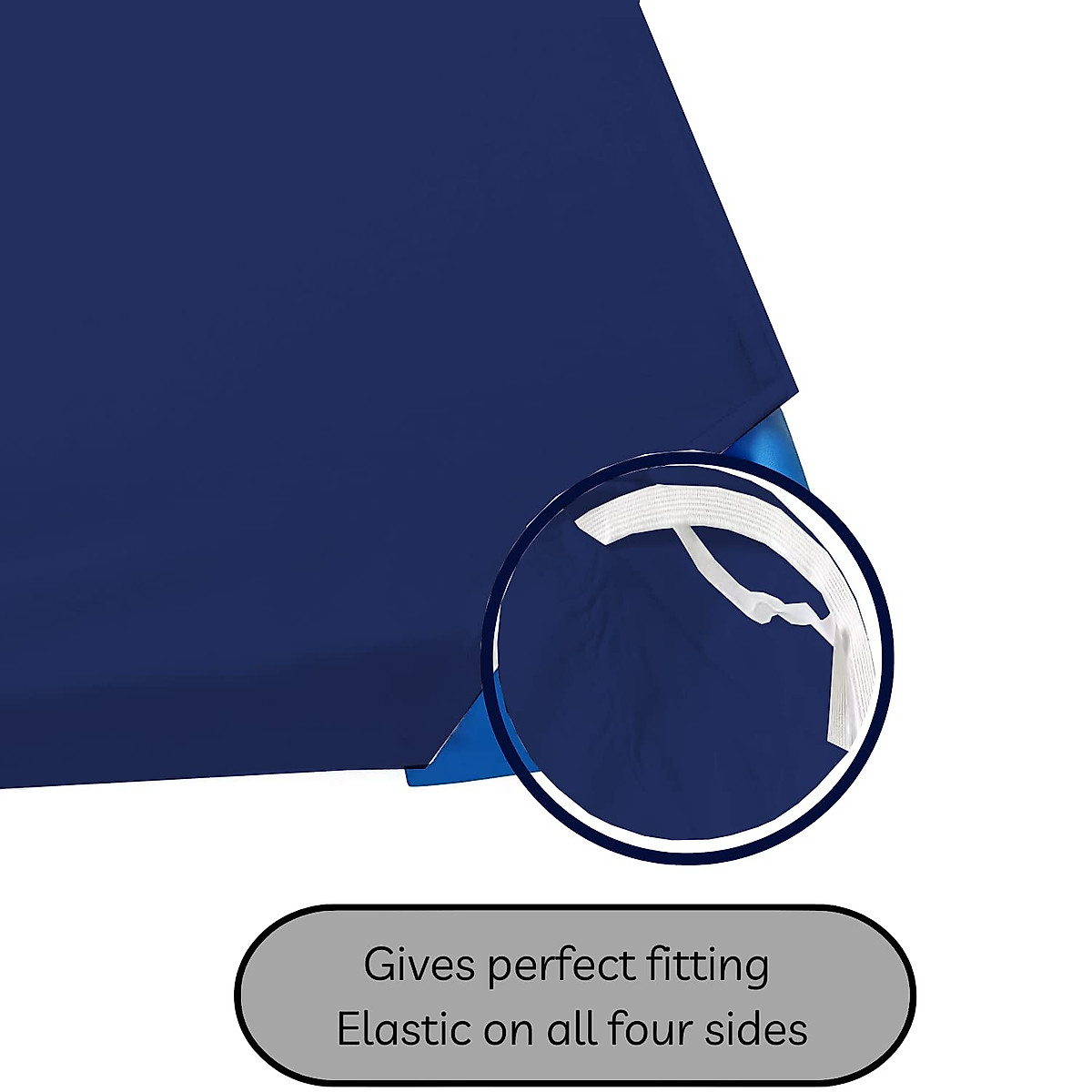 Clovefry Toddler and Preschool Cot Sheets - Daycare/Pre-School Cot Sheet - Corner Elastic Loops - Cot Bed Fitted Sheet - Poly Cotton Surface Set of 6 (22" W X 52" L) - Navy Blue