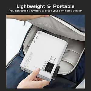 2023 Upgraded Mini Projector with Bluetooth and Projector Screen, Full HD 1080P Supported Portable Video-Projector, Home Theater Movie Projector Compatible with HDMI,VGA,USB,AV,Laptop,Smartphone