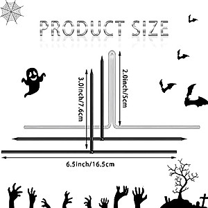 Hotop Halloween Tombstone Metal Stakes Foam Graveyard T Shape Decorative Gravestone for Yard Lawn Outdoor Garden Decorations(36 Pack), Black and Silver, approx. 6.5 x 3 inches (Stakes-IGBI95)