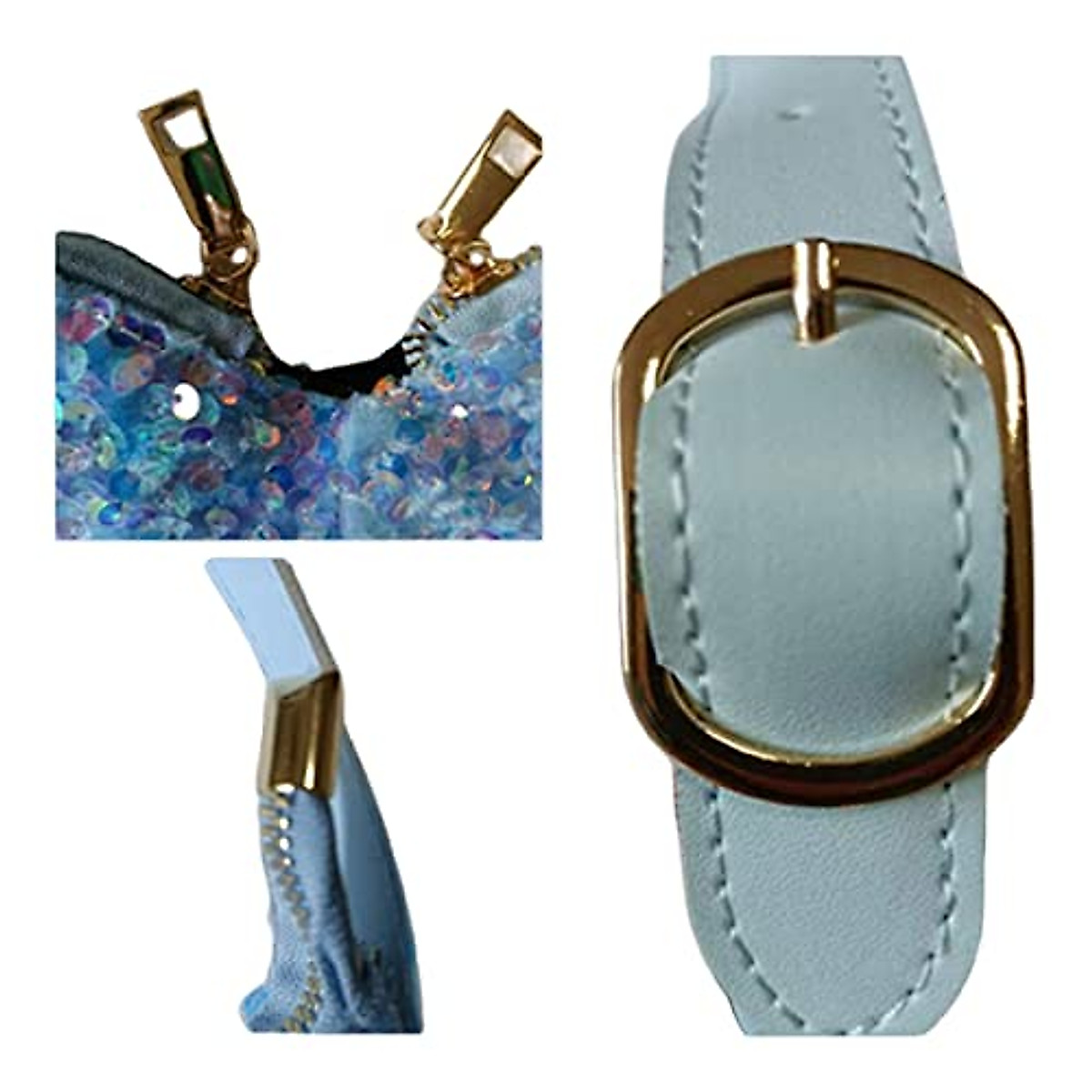 WIGUYUN Womens Mermaid Sequins Shoulder Bag Reversible Sequin Handbag Purse Sparkling Tote Shiny Hobo Bag, Blue