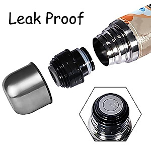 Stainless Steel Leather Vacuum Insulated Mug Bird Thermos Water Bottle for Hot and Cold Drinks Kids Adults 16 Oz