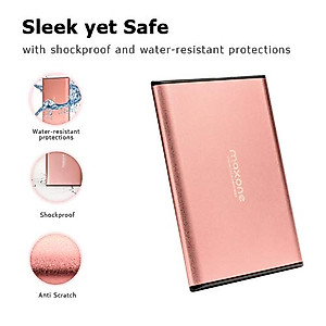 Maxone 320GB Ultra Slim Portable External Hard Drive HDD USB 3.0 for PC, Mac, Laptop, PS4, Xbox one - Rose Pink