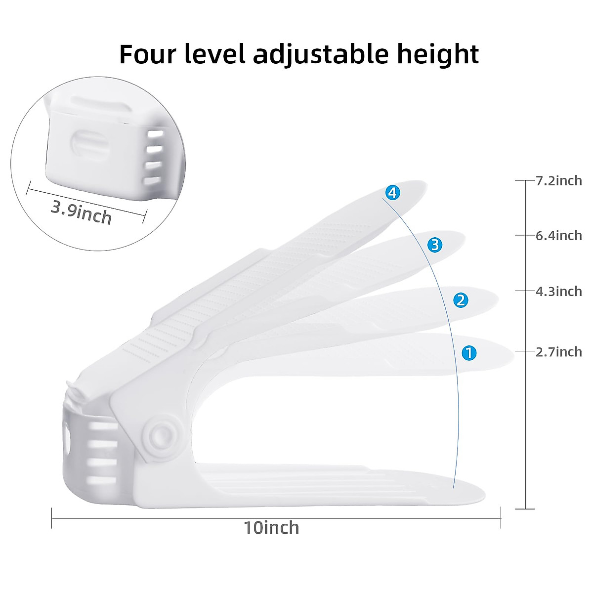 Yashong Shoe Slots Organizer, 24PCS Adjustable Double Layer Stack Shoe Rack, 50% Space-Saving Storage Rack Holder, White
