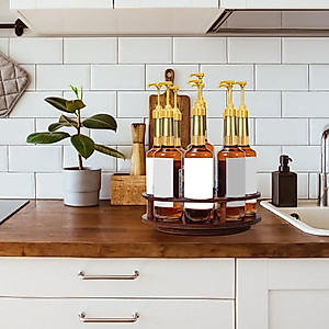 Coffee Station Organizer, Syrup Rack, Drink Bottles Organizer for Countertop, Brunch & Coffee Bar Essentials, 9 Bottles 25.4 Oz Rotating Holder