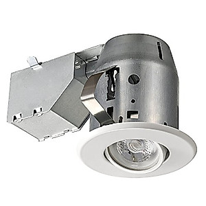 Globe Electric 90679 3" Swivel Round Trim Recessed Lighting Kit, White, Easy Install Push-N-Click Clips, 3.25" Hole Size, Recessed Lights, Dimmable, Ceiling Light, Porch Light, Home Improvement