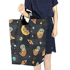 Qilmy Sloth Laundry Basket Collapsible Large Clothes Hamper Nursery Storage Bin with Handle for Bedroom, Bathroom, Dorm, Kids Room