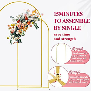 Fomcet Metal Arch Backdrop Stand Set of 2 Gold Wedding Arch Stand 7.2FT & 6FT Arched Backdrop Frame for Birthday Party Baby Shower Graduation Ceremony Decoration