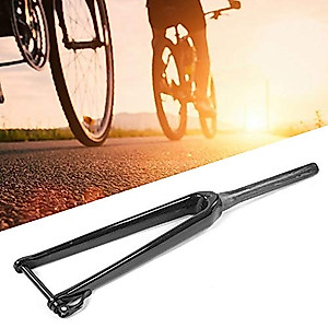 Raguso Carbon Fiber Tapered Front Hard Fork, Bike Front Fork Light Weight Tapered Wind Breaking Design Strong Strength 3K Bright Appearance for Road Bike