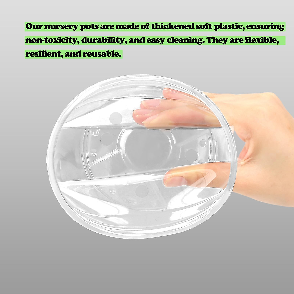 OUPSAUI 21 Pack 3.5/5/6 Inch Clear Nursery Pots for Plants, Clear Plant Pots with Drainage Holes, Flexible Plastic Nursery Pots Variety Pack, Seedling Planter Seed Starter Pots(3.5+5+6 Inch)