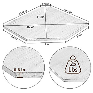 SEHERTIWY Corner Floating Shelves for Wall, 5 Tier Rustic Wall Shelves Corner Storage Shelves Small Shelf White Floating Shelves for Bedroom, Living Room, Bathroom, Kitchen