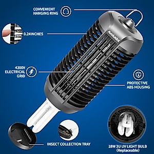 Avokadol Bug Zapper Outdoor Indoor, 18W Bulb Mosquito Zapper with 6.5 FT Power Cord, 4200V High Powered Fly Trap Indoor for Home, Mosquito Trap Cover 2100 SQ.FT. -Ideal for Backyard, Garden, Patio.