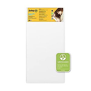 Safety 1st Heavenly Dreams Baby Crib and Toddler Bed Mattress, Waterproof and Stain Resistant Cover, White