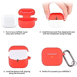 Doboli Compatible with AirPods 3 Case Cover for Airpods 3rd Generation 2021 Front LED Visible Round Shape Black