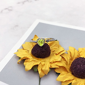 通用 Heart Shape Birthstone Ring Adjustable 925 Sterling Silver Birthday Mom Rings Jewelry Gifts for Women (Nov)