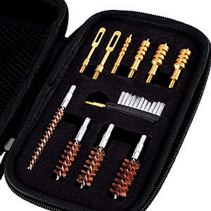 BOOSTEADY Universal Handgun Cleaning kit .22.357.38,9mm.45 Caliber Pistol Cleaning Kit Bronze Bore Brush and Brass Jag with Empty Bottles