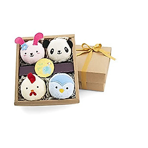 3D Colorful Towel 100% Cotton Cute Kids Washcloth Gift Set for Kids 8.7 x 9.5 inch (Chicken, Rabbit, Penguin, Panda)