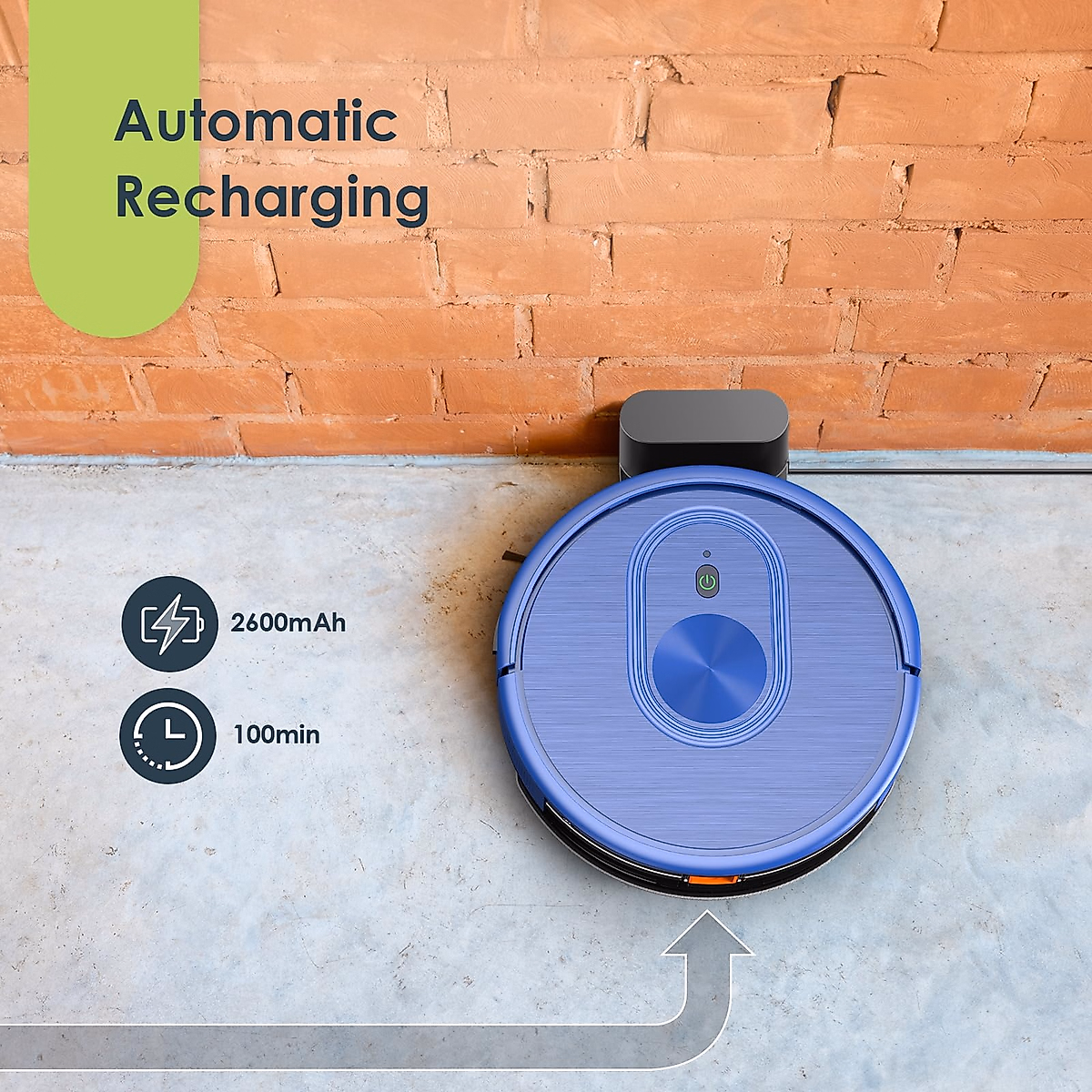 Robot Vacuum and Mop Combo, 3 in 1 Mopping Robotic Vacuum with Schedule, App/Bluetooth/Remote, Max Suction 1600Pa, Self-Charging Robot Vacuum Cleaner, Slim, Ideal for Hard Floor, Pet Hair, Carpet
