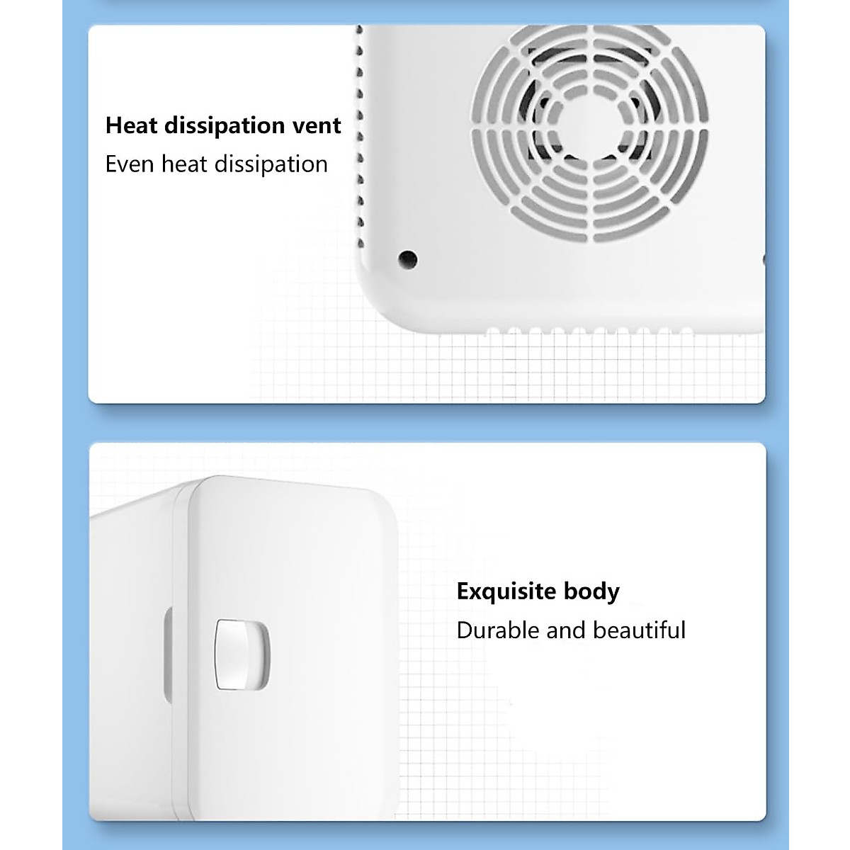 QINGDONGDZA Luxury Mini Fridge Cooler 6 Litre / 8 Cans Skincare Mini Fridge for Bedroom - Car, Office Desk & Dorm Room,12v AC/DC & Exclusive USB Option,Small Portable Fridge,Red