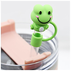 Straw Cover Cap for Stanley Cup,Silicone Straw Topper Compatible with 30&40 Oz Tumbler with Handle,10mm 0.4in Dust-Proof Reusable Straw Tips Lids (5Pcs Straw Cover Animal shape)