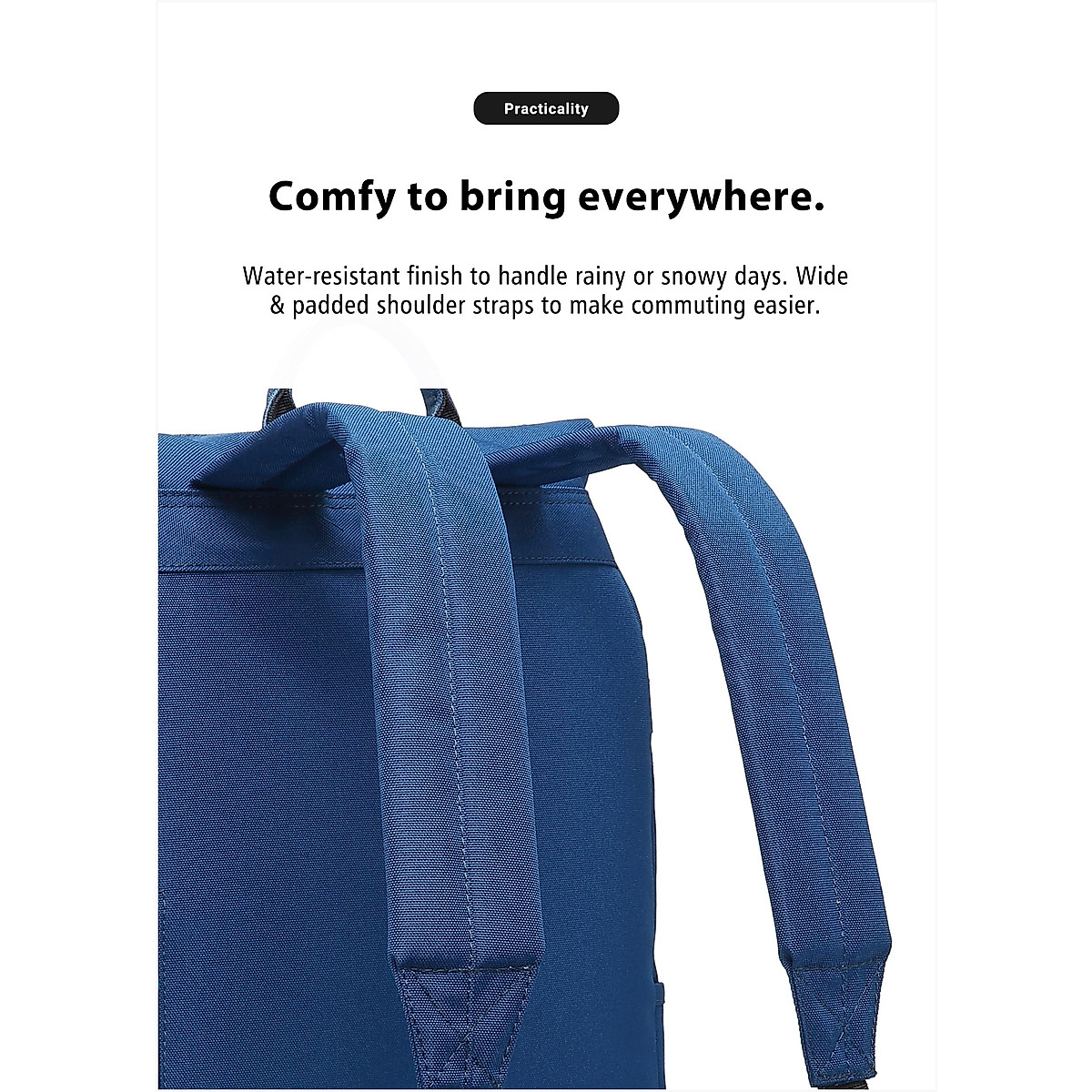 SansPeur EWART Backpack, Casual Back Pack with Laptop Sleeve, designed for Work, Travel, School & College, Navy Blue