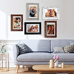4x6 Picture Frame Real Glass Photo Frames Display 3.5x5 Pictures with Mat or 4x6 Pictures without Mat, 4x6 Frames for Tabletop or Wall Mount Display for Prints, Pictures, Artworks, Paintings(4 Colors)