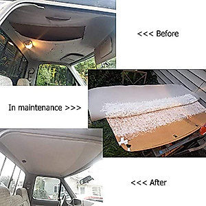 Suede Headliner Fabric with Foam Backing Material Automotive Micro-Suede Headliner Roof Fabric for Car RV Boat Home Interior Replacement Repair 60" Wide - Black, 36" L×60" W 1