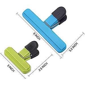 Large Chip Bag Clips Food Clips Plastic Heavy Duty Air Tight Seal Grip, Strong Grip Kitchen Food Bag Clips, Good Sealing Bag Clips for Coffee Bags, Potato Chip Bag, Cereal Bags, Candy Bag (12, Size 2)