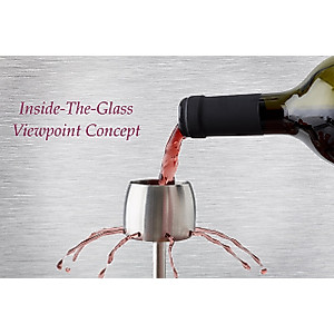 Stainless Steel Aerating Wine Glass by Chevalier Collection (Set of 2) - Patented Vessel With Removable Aerator for Decanting Wine And Spirits - Unique Gift for Wine Lovers