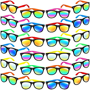 Kids Sunglasses Party Favors, 24Pack Neon Sunglasses with UV400 Protection in Bulk for Kids, Boys and Girls, Great Gift for Birthday Graduation Party Supplies, Beach, Pool Party Favors, Fun Gift,