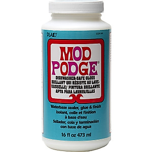 Mod Podge Dishwasher Safe Waterbase Sealer, Glue and Finish (16-Ounce), CS25139 Gloss