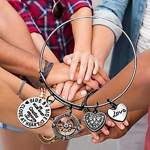 Infinity Collection Cousin Gift, Cousins Charm Bracelet, Side By Side or Miles Apart Adjustable Bangle, Cousin Jewelry for Women, Gift for Cousins, Cousins make the best friends
