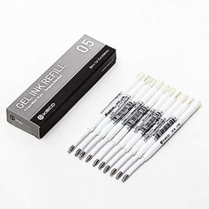 Kaco G2 Gel Ink Refills for Retractable Gel Pens, Fine Point(0.5mm), Pack of 10 (Black)