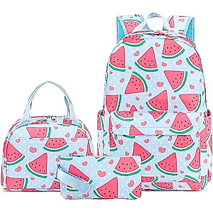 LOIDOU Backpack for Teen Girls Bookbags School Backpack with Lunch Box and Pencil Case 3 in 1 School Bags Set