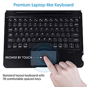 LAVO-TECH Wireless Bluetooth Keyboard Case 10.2" 10.5" with Touchpad for iPad 9th 8th 7th Gen, iPad Air 3rd, iPad Pro 10.5", Smart Wireless Keyboard Case 360° Full Protection Cover