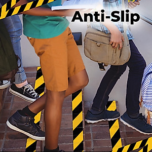 WESTWOLFS Black & Yellow Safety Tape - 2 Inch 108 Feet Sturdy Floor Tape - Warning Tape for Marking Construction Sites and Hazardous Areas, Water Proof Caution Tape for Indoor, Outdoor