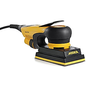 Mirka DEOS Direct Electric Orbital Sander Tool 353XCV / 3 inch x 5 inch / 3mm orbit/Dust-free Sanding / MID3530201US, Yellow, Black