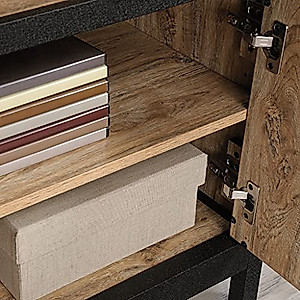 Sauder Steel River TV Stand with Doors, L: 60.24" x W: 19.09" x H: 29.72", Milled Mesquite Finish