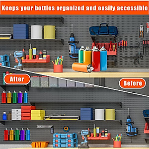 Kokone Spray Bottle Holder 5 Holes Magnetic Spray Bottle Holder with Notch Cutout Wall Mounted Metal Spray Bottle Organizer with Screws Spray Bottle Rack for Garage,Workspace,Tool Cart,Trailers