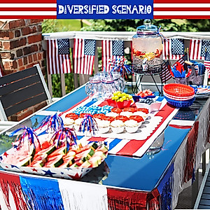 Glimin 5pcs Graduation Party Decorations 50 ft x 15 Inch Metallic Foil Patriotic Grad Parade Float Fringe Garland Banner Hanging Streamers for Party Supplies(Red White Blue)