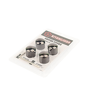 XIYANGJUAN 4Pcs Metal Guitar Knobs Volume Tone Control Knobs Dome Knobs with with Allen Keys Screws for Fender Telecaster Gibson Les Paul Electric Guitar Bass (Black)