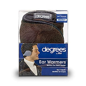 180s Degrees Winter Ear Warmers | Behind-the-Head Adjustable & Foldable Earmuffs (Brown Fleece)
