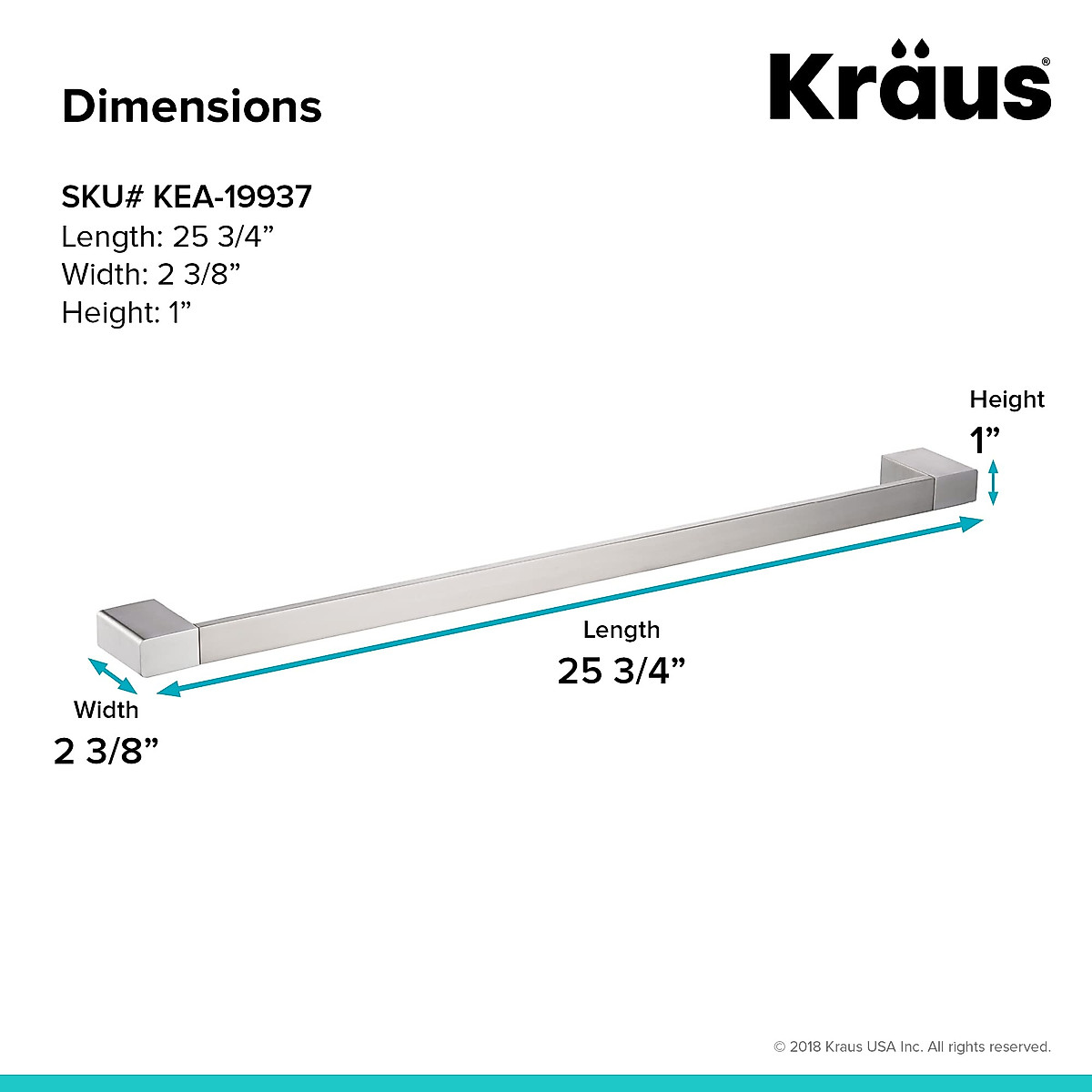 Kraus KEA-19937BN Stelios 24-inch Bathroom -Towel Bar, Brushed Nickel