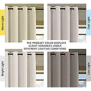 H.VERSAILTEX Room Darkening Linen Curtain for Bedroom/Living Room Extra Wide Blackout Curtains 100 x 84 Inches for Patio Glass Door, Primitive Textured Thick Linen Burlap Look Fabric, Heather Ivory