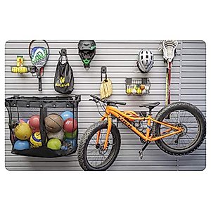 HandIWall Sports Accessory Kit with Locking Bracket Hooks for Slatwall Panel Organization