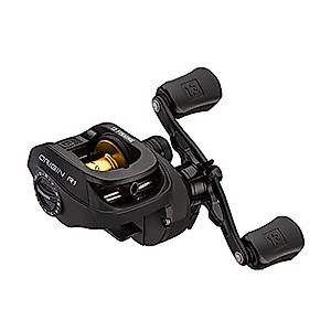 13 FISHING - Origin R1 Baitcast Reel - 8.1:1 Gear Ratio - Left Hand Retrieve (100 Size) (Fresh) - OR1-8.1-LH, Black/Gold