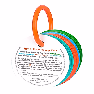 MOLLYBEE KIDS Preschool Yoga Cards for Kids, Set of 40 Poses and Activities, Beginner Yoga for Kids, Gifts for Ages 3+