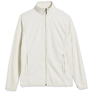 Amazon Essentials Men's Full-Zip Polar Fleece Jacket (Available in Big & Tall), Oatmeal Heather, Large