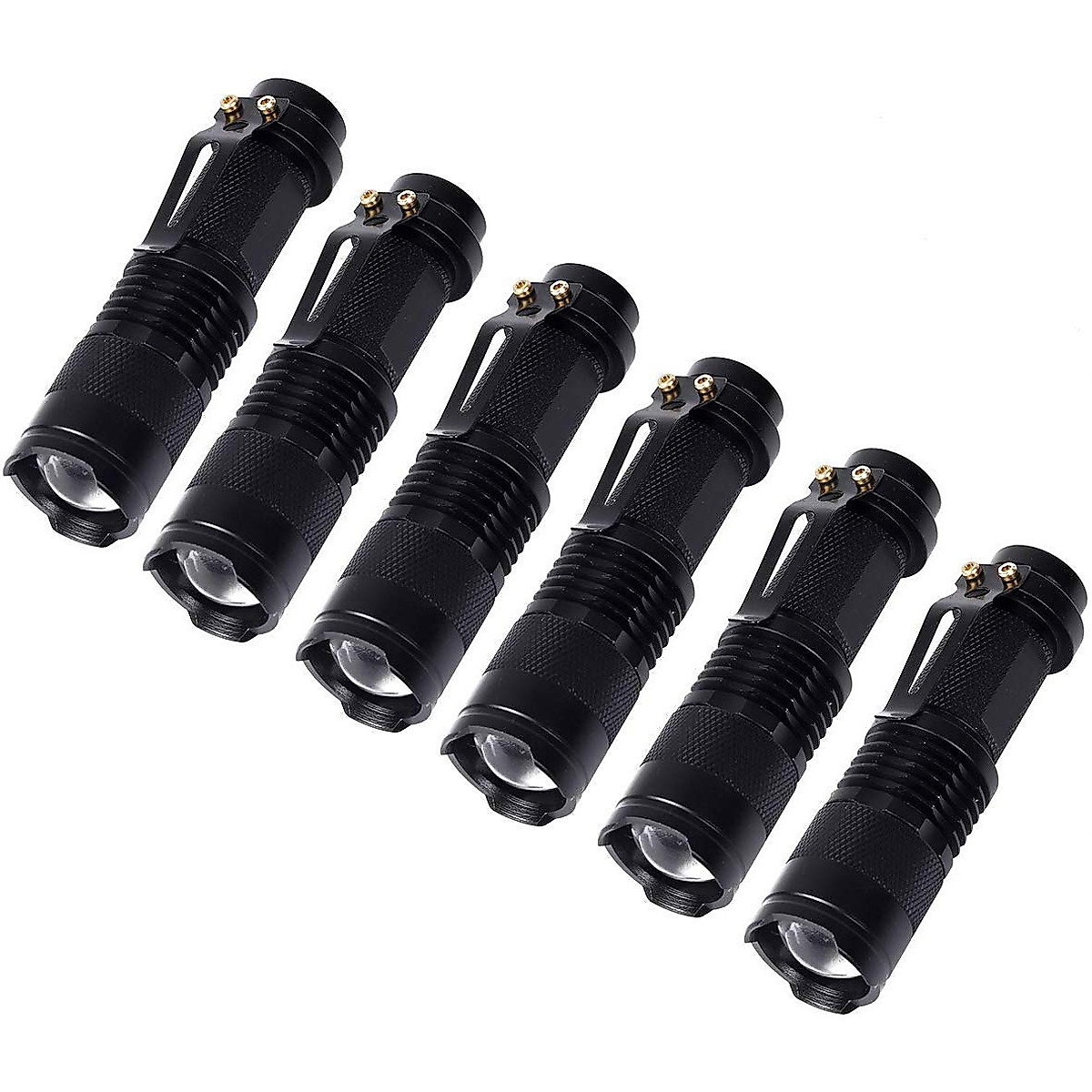 KunHe 6 Pack Small Mini Single Mode Led Handheld Flashlights Aa Battery 1 Mode Flashlight Powerful