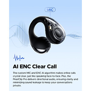 SoundPEATS PearlClip Pro Ear Ultra Open Ear Earbuds Wireless Headphones Bluetooth 5.4 Earphones Clip On Ear Buds with Mic, IPX5 Waterproof, 24 Hrs Play for Running Cycling Fitness