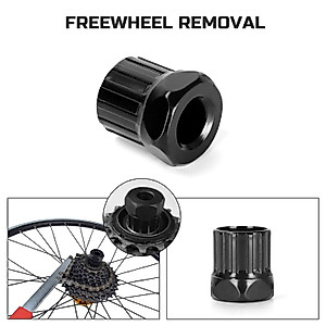 Odoland Bike Repair Tool Kit, Including Bike Crank Extractor with 16mm Spanner/Wrench, Bicycle Flywheel Chain Sprocket Remover Tool, Cassette Lock Ring Removal Tool